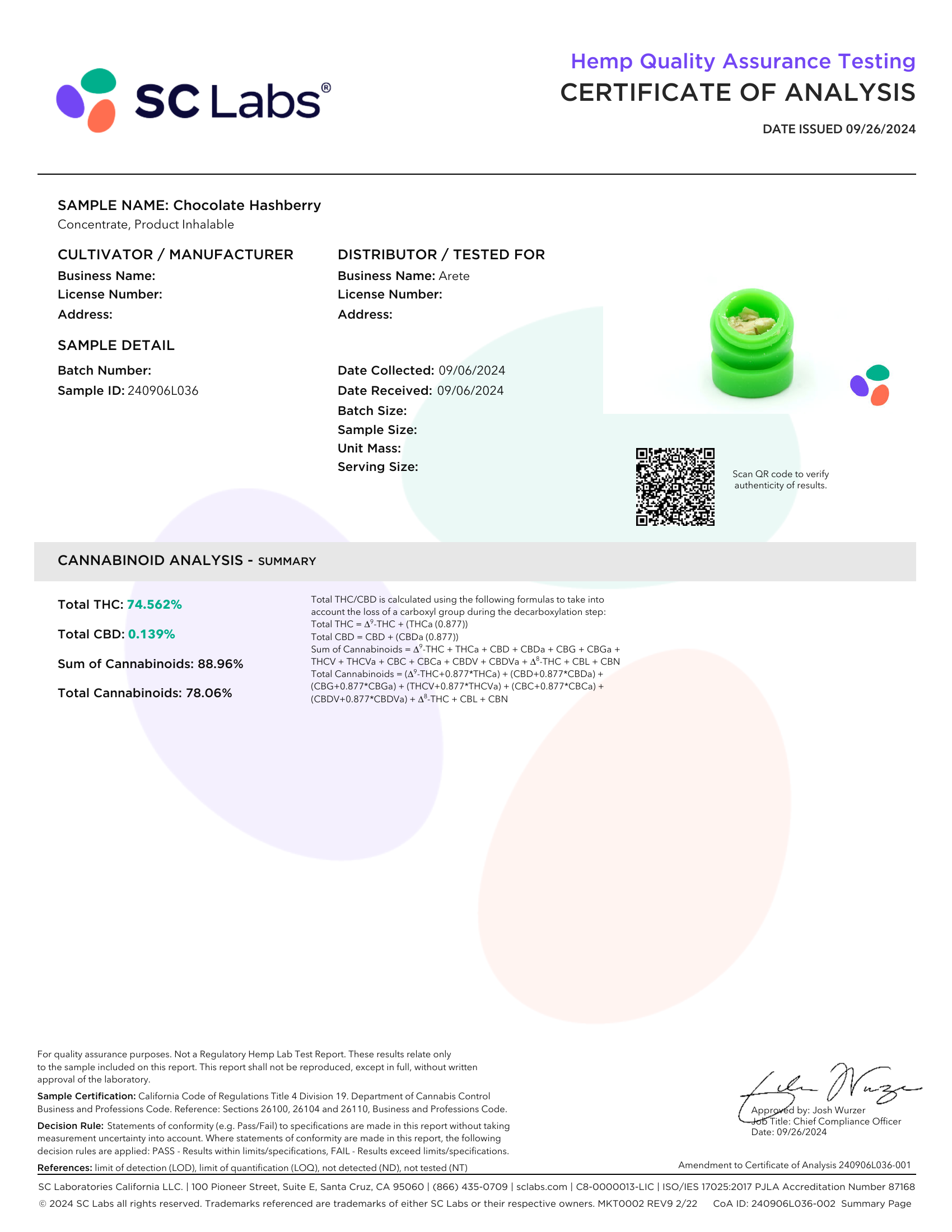 Chocolate Hashberry THCa Hash Rosin - Arete Hemp